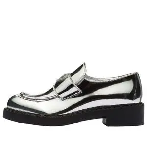 Prada Metallic Leather Loafers