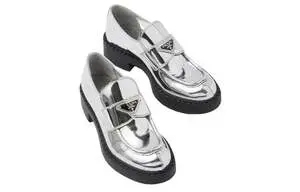 Prada Metallic Leather Loafers