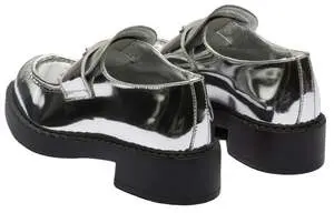 Prada Metallic Leather Loafers