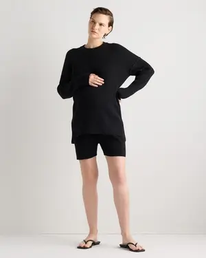 Quince Cotton Cashmere Maternity Knit Shorts