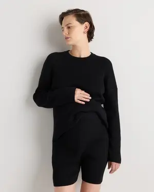 Quince Cotton Cashmere Maternity Knit Shorts