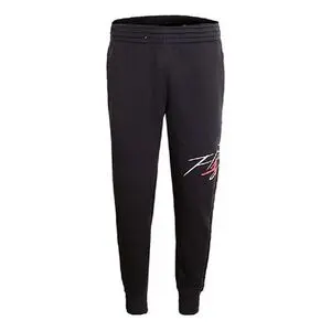 JORDAN Air Alphabet Printing Knit Fleece Sports Long Pants - Black