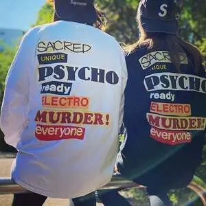 Supreme Ss20 Week 1 Sacred Unique L/s Back Alphabet Long Sleeves - Black