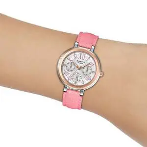 Casio Sheen Analog Watch With Leather Strap