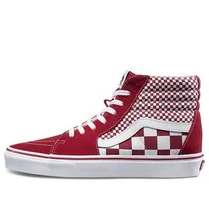 VANS Sk8-hi Mix Checker High Top Sneakers - Red