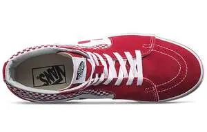 VANS Sk8-hi Mix Checker High Top Sneakers - Red