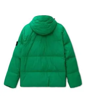 Stone Island Hooded Down Puffer Jacket With Wappen Patch