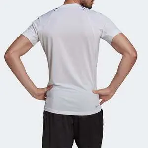 Adidas Geometry Pattern Logo Printing Round Neck Short Sleeve White
