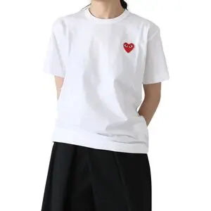 Play Comme Des Garcon Ss25 Heart Emblem T-shirt - White