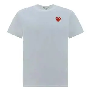 Play Comme Des Garcon Ss25 Heart Emblem T-shirt - White