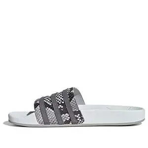 Adidas Adilette Snakeskin Slides - White