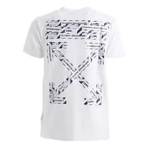 Off-White Ss21 Logo Alphabet Printing Round Neck Short Sleeve Ordinary Version - White