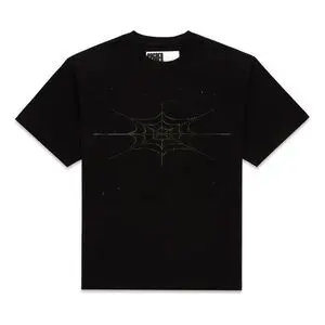 SP5DER Rhinestone Silk T-shirt - Black