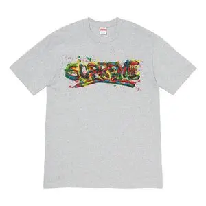 Supreme Ss20 Week 1 Paint Logo Tee Logo Tee - Grey