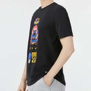 Nike Printing Pattern Round Neck Short Sleeve Black - Multi-color