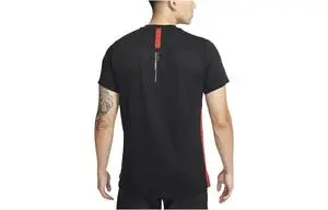 Nike Dri-fit Logo Solid Color Training Sports Short Sleeve Black T-shirt