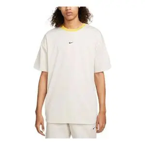 Nike Solid Color Logo Printing Round Neck Short Sleeve Bright Yellow T-shirt - Default Color