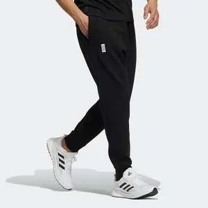 Adidas Solid Color Small Logo Sports Stylish Long Pants/trousers - Black