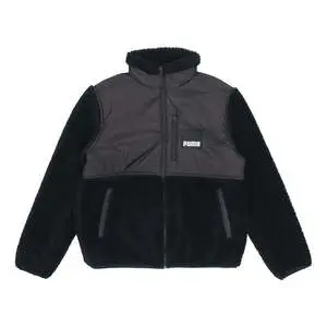 PUMA Sherpa Contrasting Colors Logo Jacket - Black