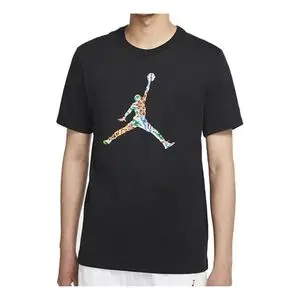 JORDAN Flying Colorful Large Logo Short Sleeve - Black