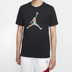 JORDAN Flying Colorful Large Logo Short Sleeve - Black