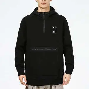 PUMA X Firstmile Crossover Splicing Pocket Sports Training Hoodie - Black