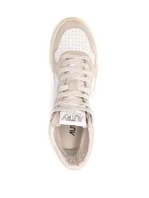 AUTRY Medalist Mid Leather And Suede Sneakers - White
