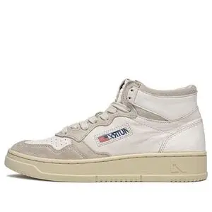 AUTRY Medalist Mid Leather And Suede Sneakers - White