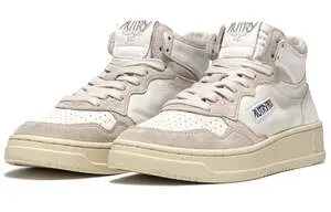 AUTRY Medalist Mid Leather And Suede Sneakers - White