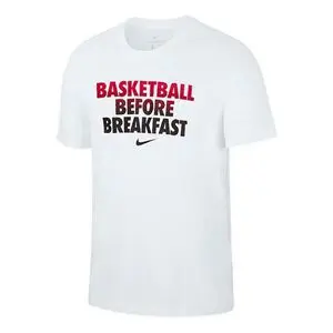 Nike Men's Nike Printing Alphabet Short Sleeve Basketball White T-shirt Multi-color