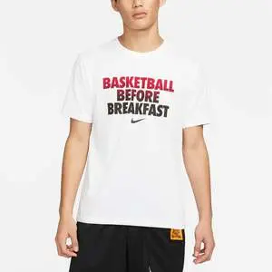 Nike Printing Alphabet Short Sleeve Basketball White T-shirt