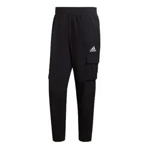 Adidas Solid Color Logo Cargo Pocket Casual Sports Pants/trousers/joggers Black - Multi-color