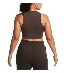 Nike Essentials Ribbed Cropped Tank Top - Brown