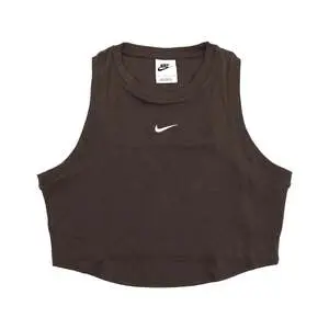 Nike Essentials Ribbed Cropped Tank Top - Brown