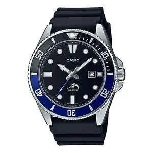 Casio Analog Quartz Watch With Luminous Pointer And Calendar - Black