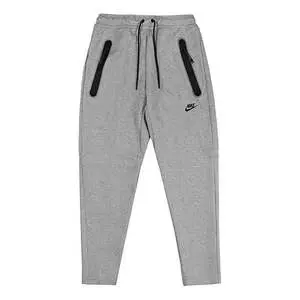 Nike Tech Fleece Casual Sports Drawstring Long Pants Dark Grey - Gray