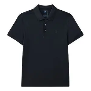 FILA Casual Solid Color Breathable Short Sleeve Polo Shirt Navy Blue - Dark Blue