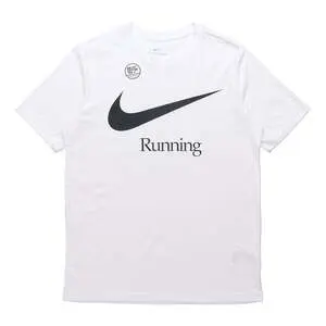 Nike Dri-fit Running Graphic Short Sleeve Tee - White
