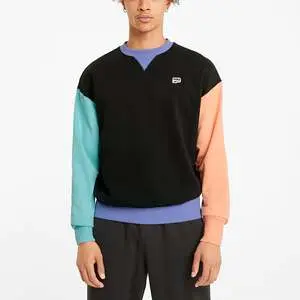 PUMA Graphic Crew Neck Colorblock Sweater