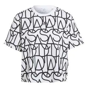 Adidas Adidas Allover Graphic Boyfriend T-Shirt White/black