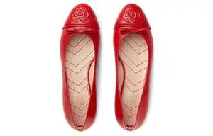 Gucci Ballet Flat With Double G Detailing - Red