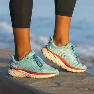 Hoka One One Clifton 8 "aquarelle" Athletic Sneakers - Blue
