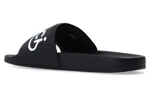 Gucci Pursuit Cat Leather Pool Slide - Black/white