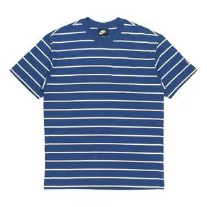 Nike Sports Stripe Round Neck Short Sleeve - Blue