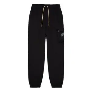 JORDAN Jumpman Solid Color Mesh Big Pocket Breathable Lacing Sports Pants Black - Default Color