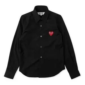 Play Comme Des Garcon Red Emblem Button Down - Black