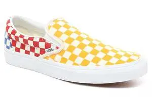 VANS Classic Slip-on Multicolor Checkerboard Sneakers - Black