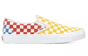 VANS Classic Slip-on Multicolor Checkerboard Sneakers - Black
