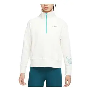Nike Half Zip Stand Collar Hoodie Jacket - White