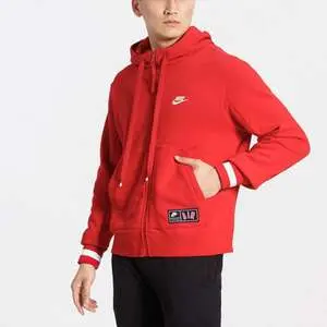 Nike Alphabet Hooded Zipper Fleece Jacket